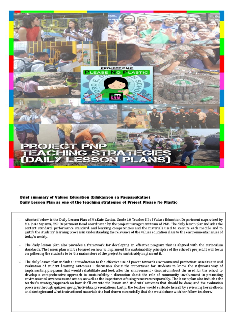 Values Education Daily Lesson Plan | PDF | Lesson Plan | Teachers