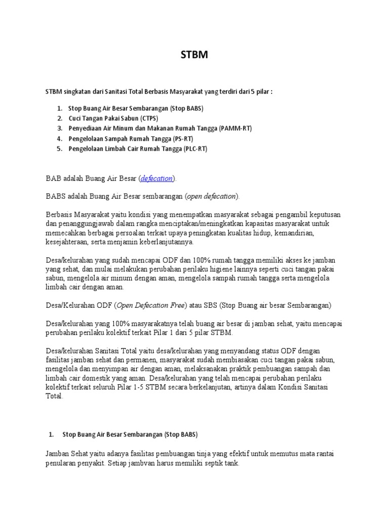 STBM | PDF | Kesehatan Holistik