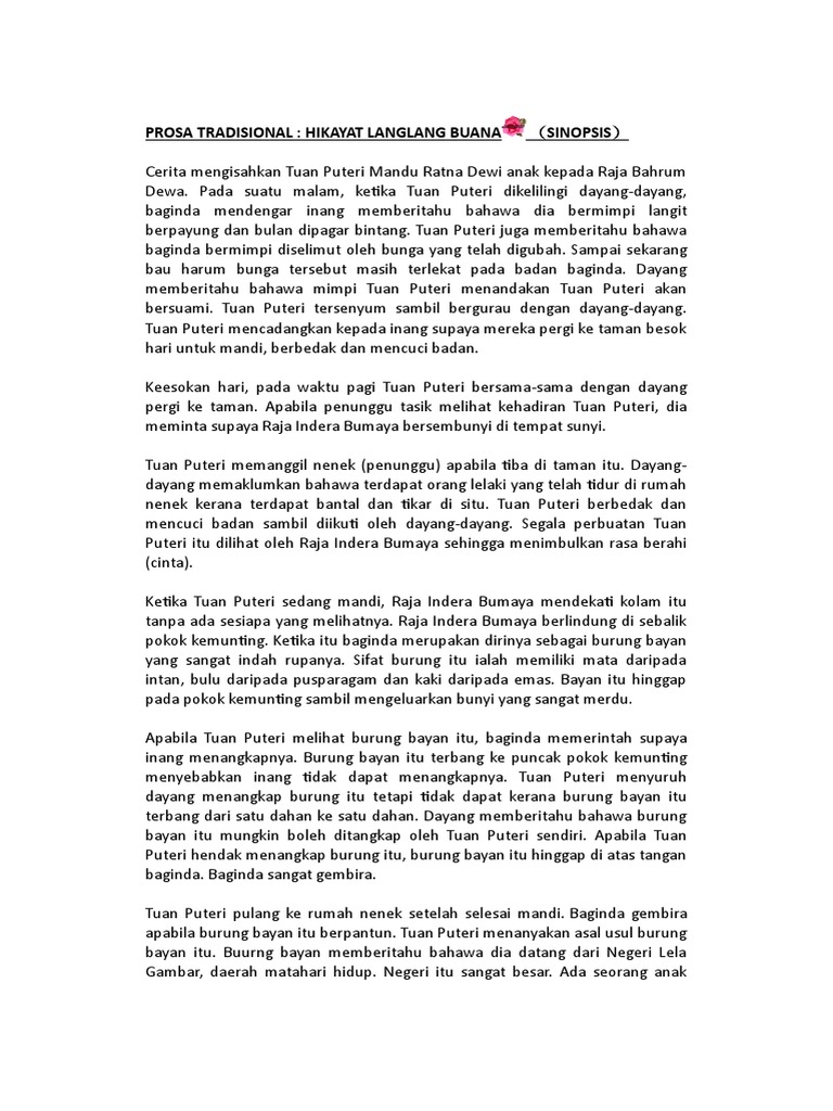 Prosa Tradisional Hikayat Langlang Buana | PDF | Fiksi Misteri, Thriller, & Kejahatan
