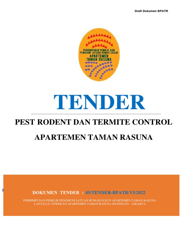 Tender Pest Control Apartemen Rasuna | PDF