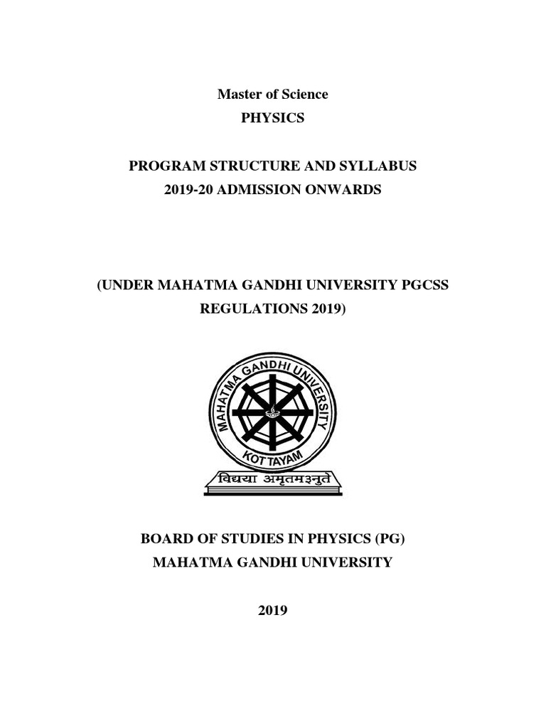 MSC PHYSICS 2019 Admission | PDF | Lagrangian Mechanics | Hamiltonian ...
