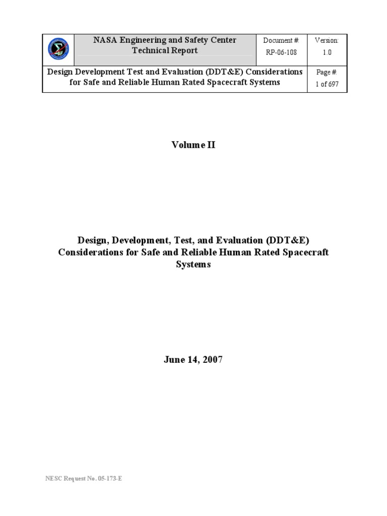 Design Development Test and Evaluation (DDT&E) Considerations ...