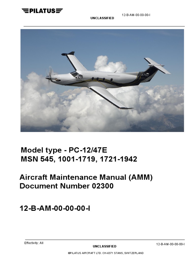 Pilatus PC-12/47E | PDF | Aircraft Flight Control System | Pipe (Fluid ...