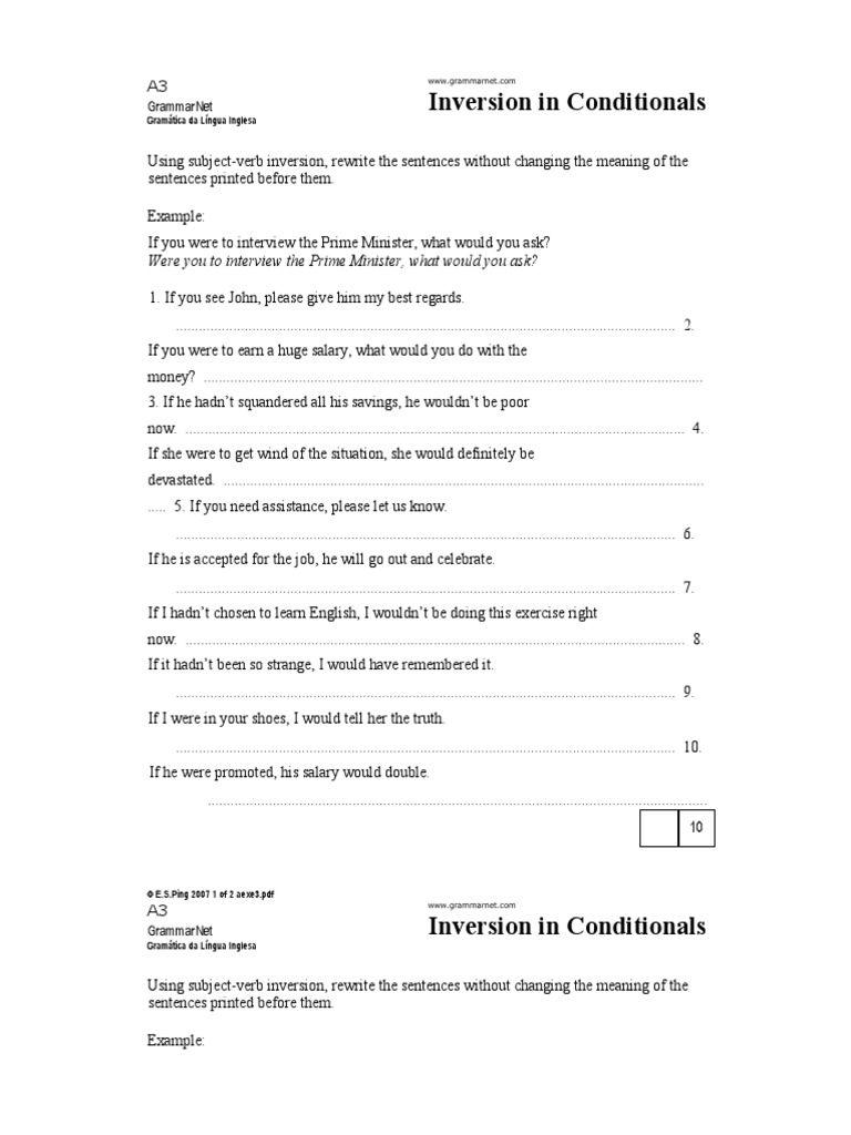Inversion in Conditionals: Were You To Interview The Prime Minister ...