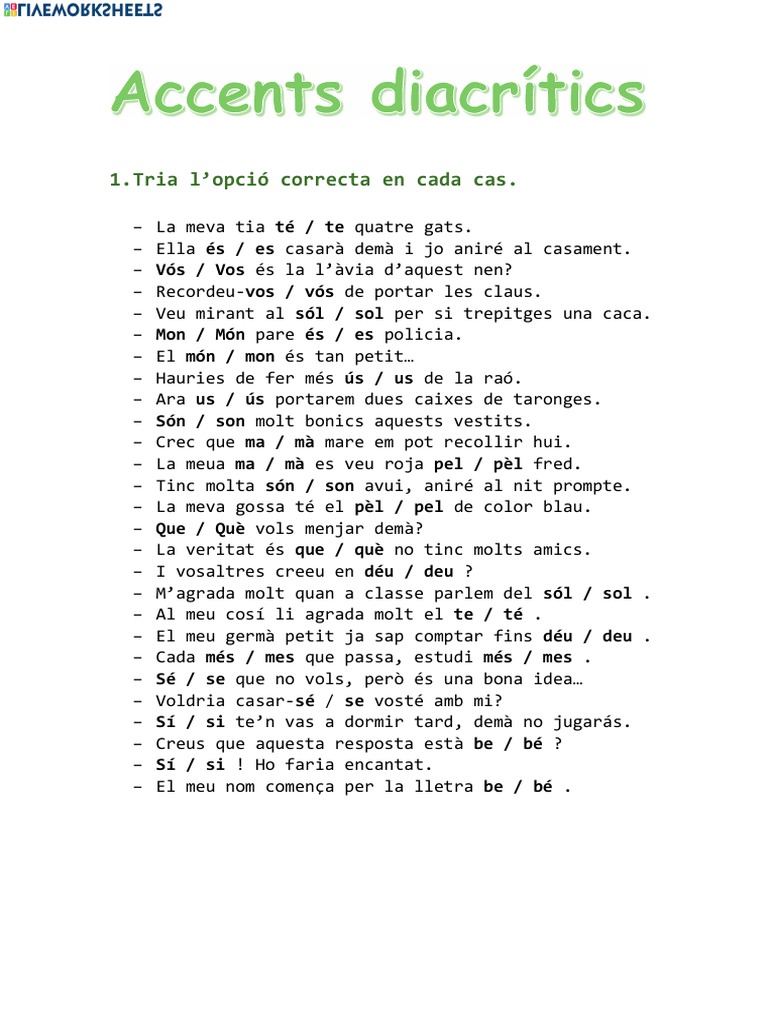 Accent Diacrític | PDF