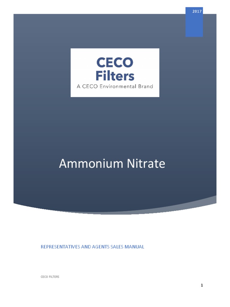 CECO Filters - Ammonium Nitrate Applications Manual | PDF | Ammonia ...