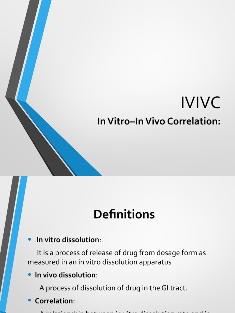 Ivivc: in Vitro-In Vivo Correlation | Download Free PDF | In Vitro ...