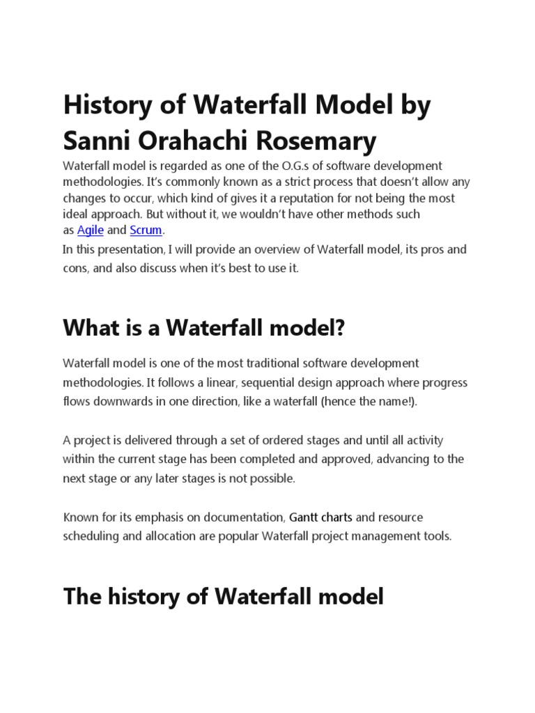 History of Waterfall Model | PDF | Software Development Process ...