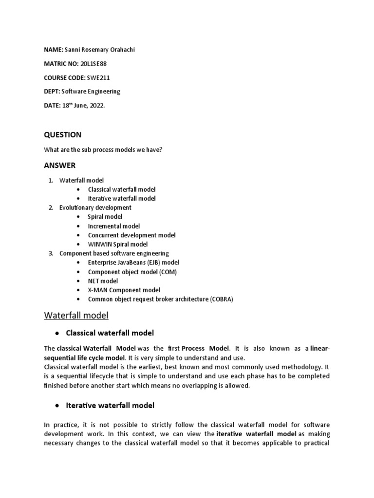 Swe211 Assignment Pdf Common Object Request Broker Architecture Component Based Software