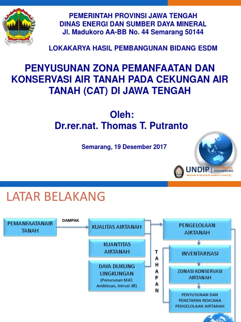 Penyusunan Zona Pemanfaatan Dan Konservasi Air Amblesan Intrusi DLL ...