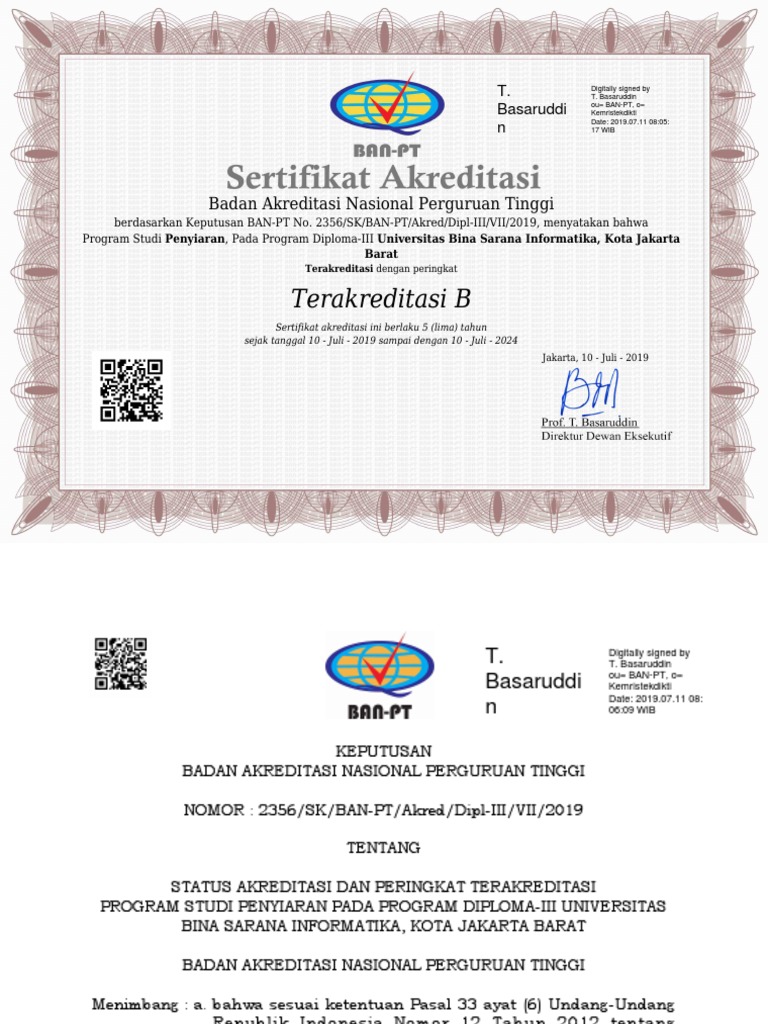 Akreditasi Akom BSI | PDF
