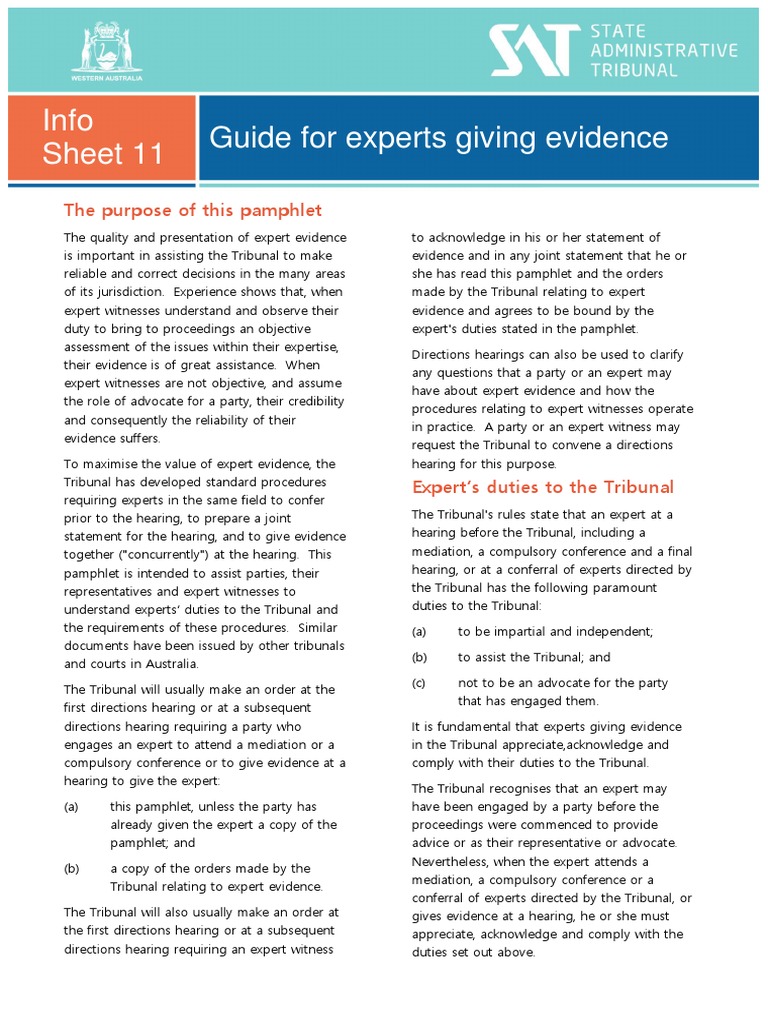 Expert Evidence Brochure | PDF | Expert Witness | Expert