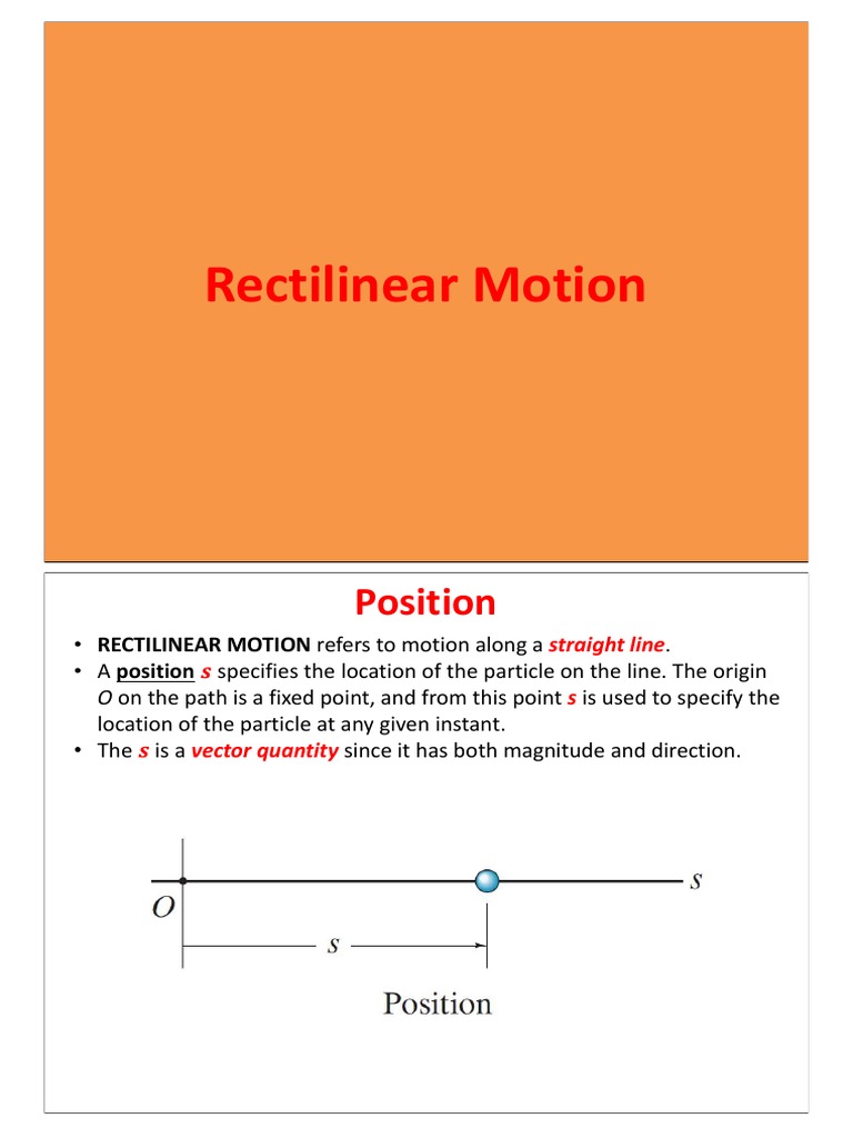 Rectilinear Kinematics | PDF | Velocity | Acceleration