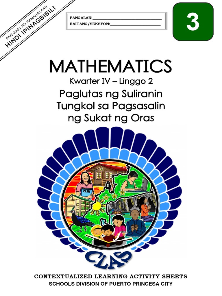 Math3 - Q4 - CLAS2 - Paglutas NG Suliranin Gamit Ang Pagsasalin NG Sukat NG Oras - v3 - JOSEPH ...