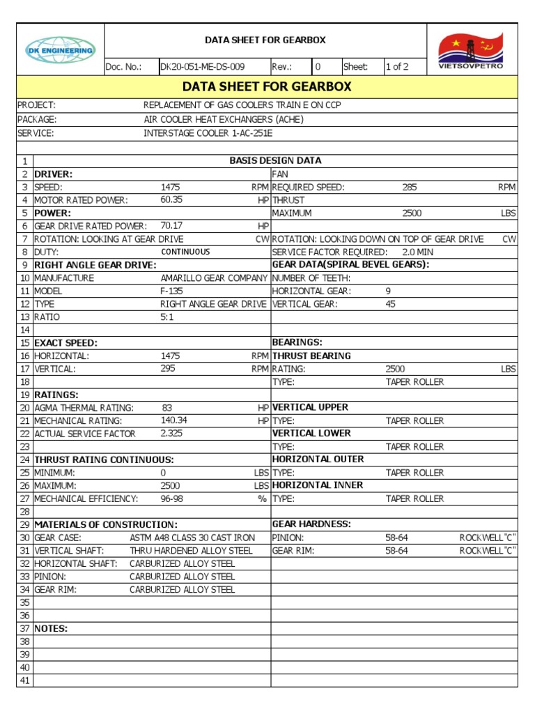 Datasheet For Gear Box | PDF | Gear | Transmission (Mechanics)