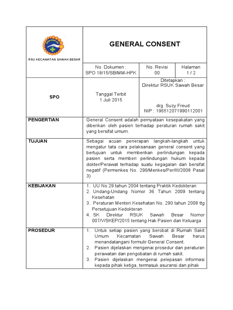 18 Sop General Consent | PDF