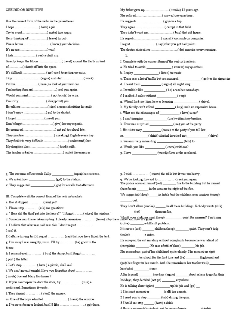 Gerund or Infinitive | PDF | Syntax | Grammar