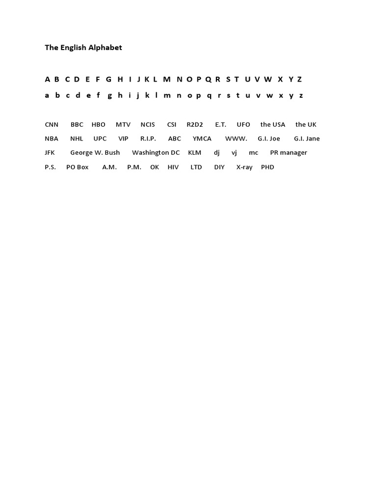 The English Alphabet | PDF