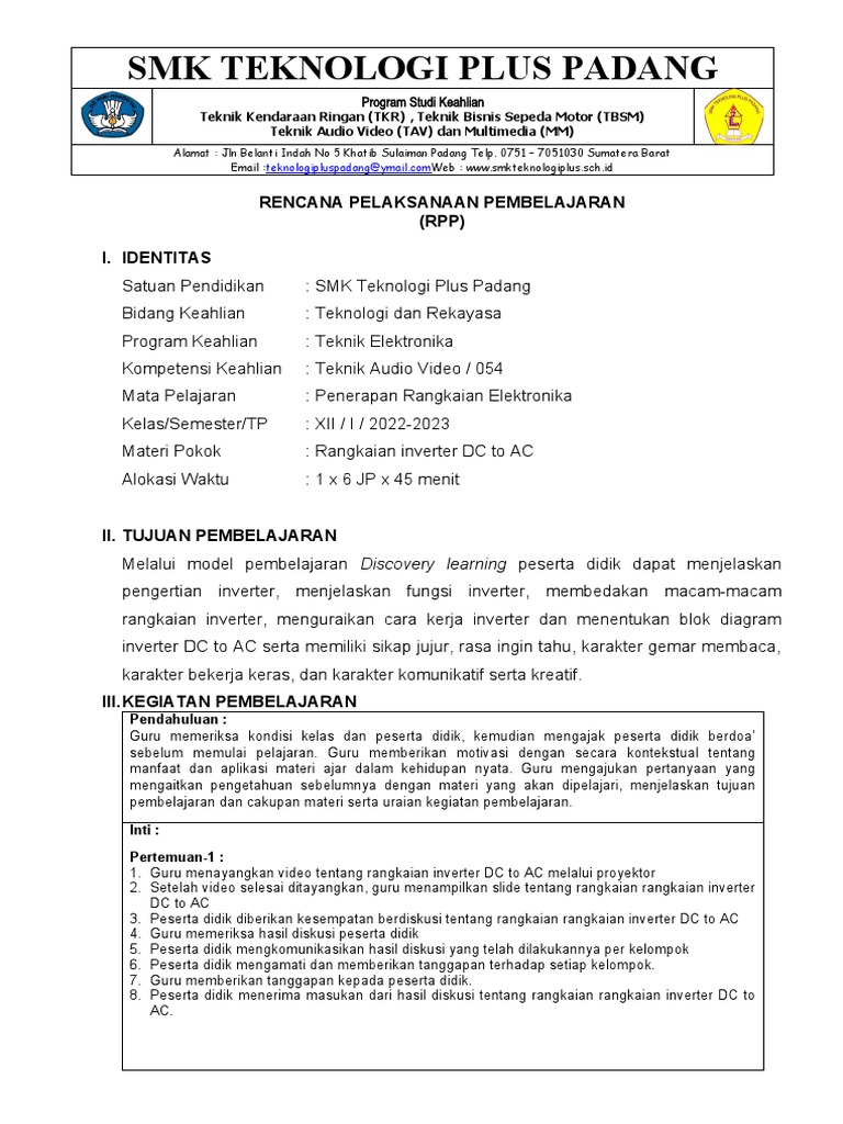 12 RPP Pre Xii - 1 - KD 17 - 2022 - 2023 | PDF