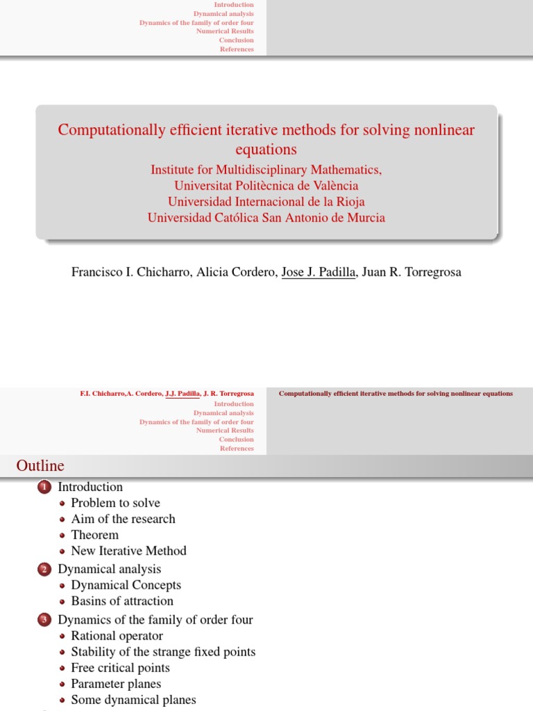 Solving Nonlinear Equations With Fourth Order Iterative Methods Pdf Attractor Dynamical System