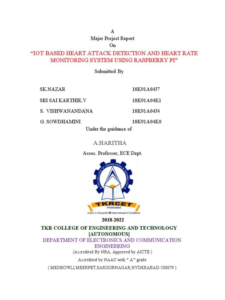 Iot Based Heart Attack Detection and Heart Rate: Monitoring System ...