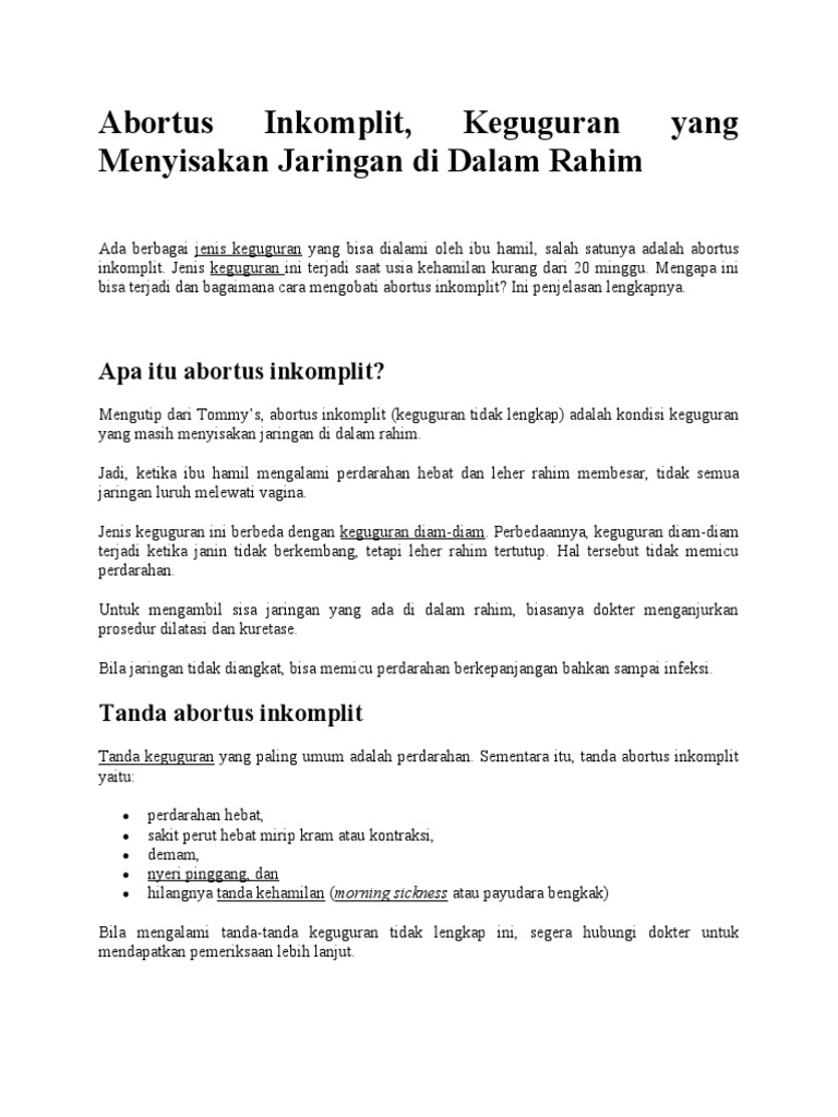 Abortus Inkomplit | PDF