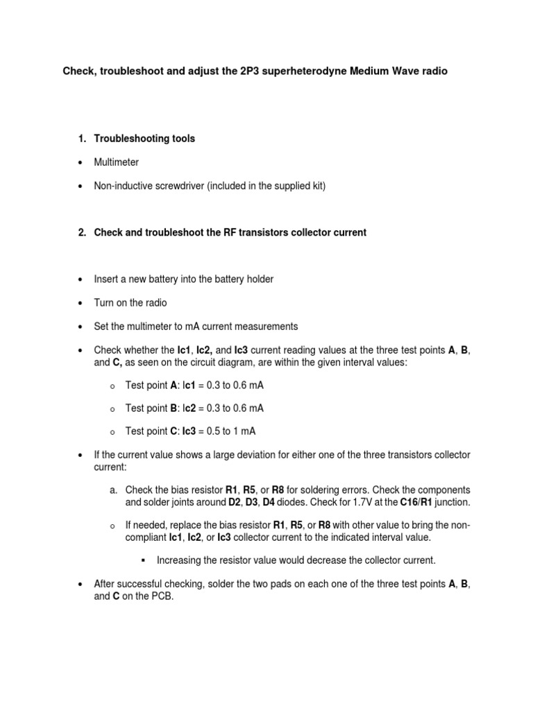 Check, Troubleshoot and Adjust The TECSUN 2P3 Superheterodyne MW Kit ...