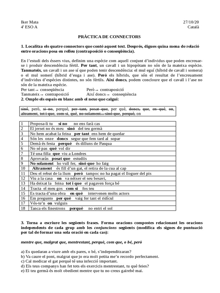 Pràctica de Connectors | PDF