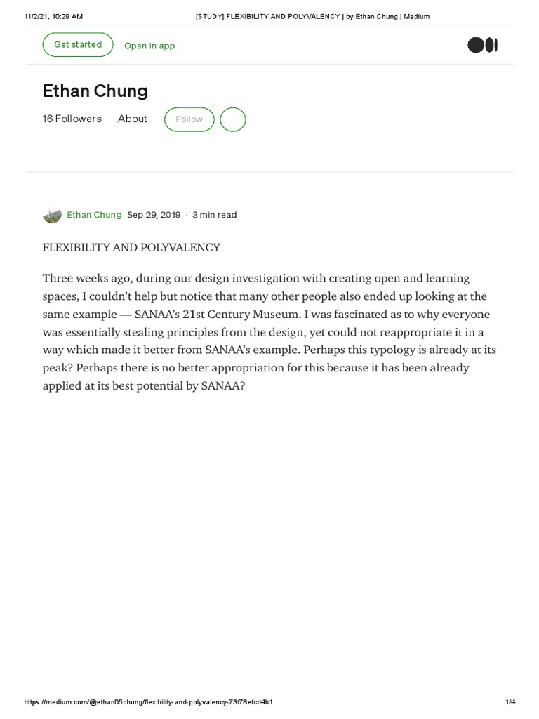 [STUDY] FLEXIBILITY AND POLYVALENCY _ by Ethan Chung _ Medium | PDF | Space