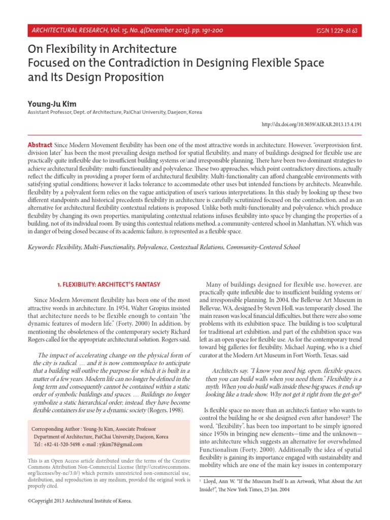 On Flexibility in Architecture Focused On The Contradiction in ...