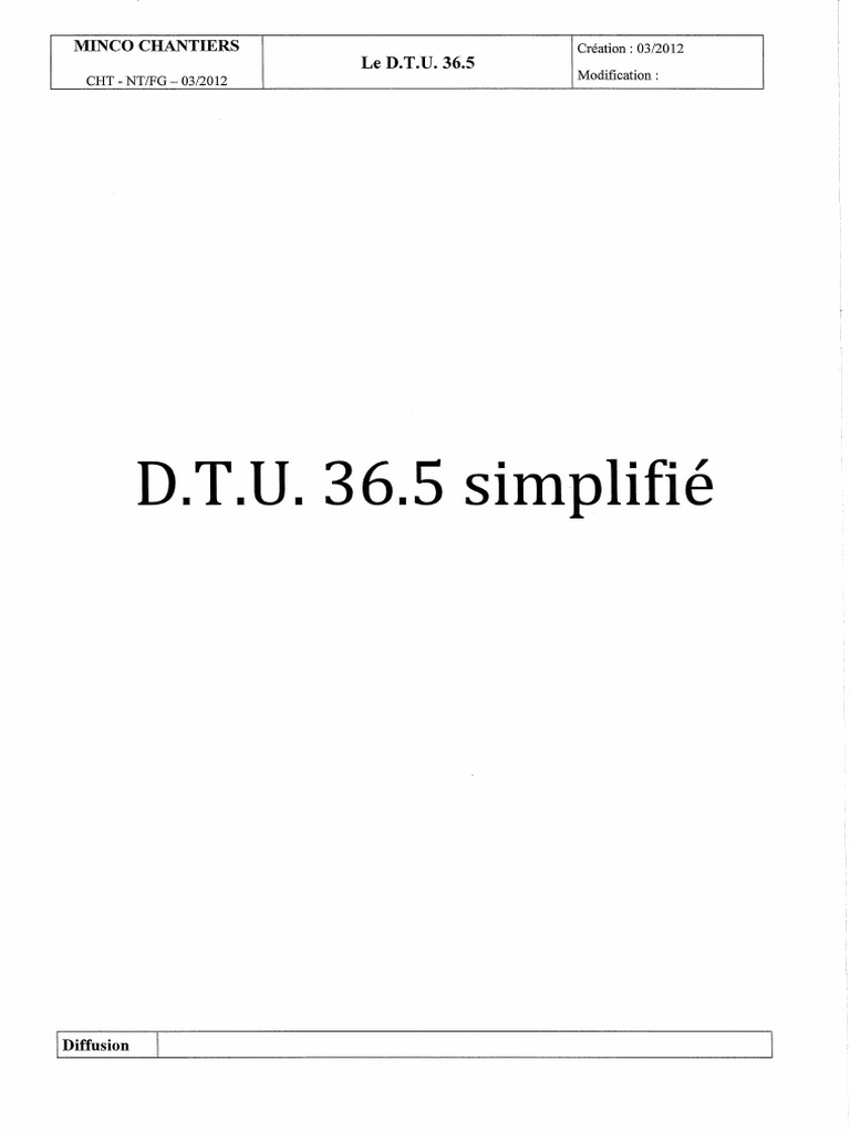 DTU 36-5 Menuiserie Alu | PDF