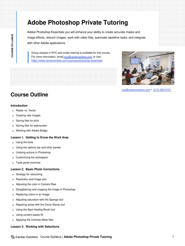 Adobe Photoshop Private Tutoring Syllabus | PDF | Adobe Photoshop ...