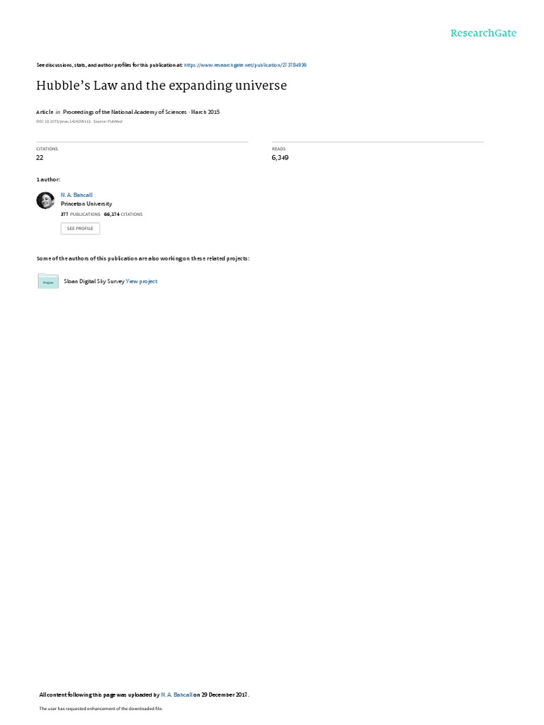 Hubbles Law and The Expanding Universe | PDF | Redshift | Universe