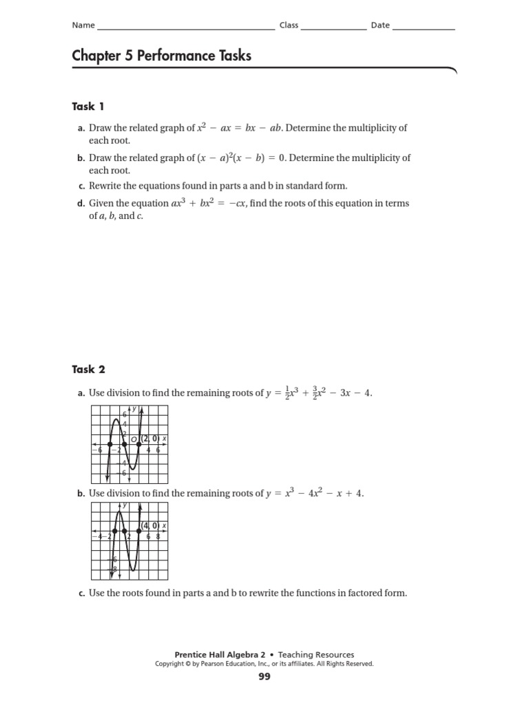 Chapter 5 Performance Tasks: Task 1 | PDF | Quadratic Equation | Zero ...