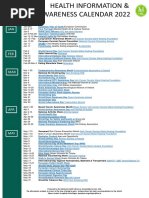 Health Awareness Calendar For 2025 | PDF | Leukemia | Cancer