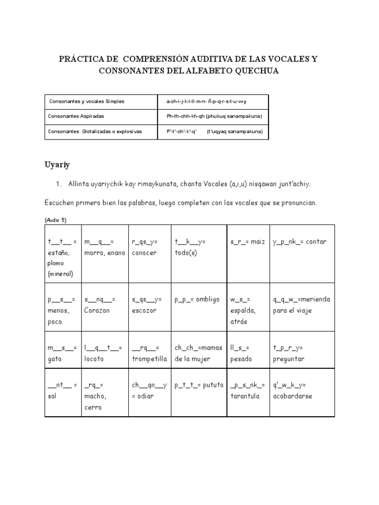 (Template) PRACTICA DE COMPRENSIÓN AUDITIVA | PDF