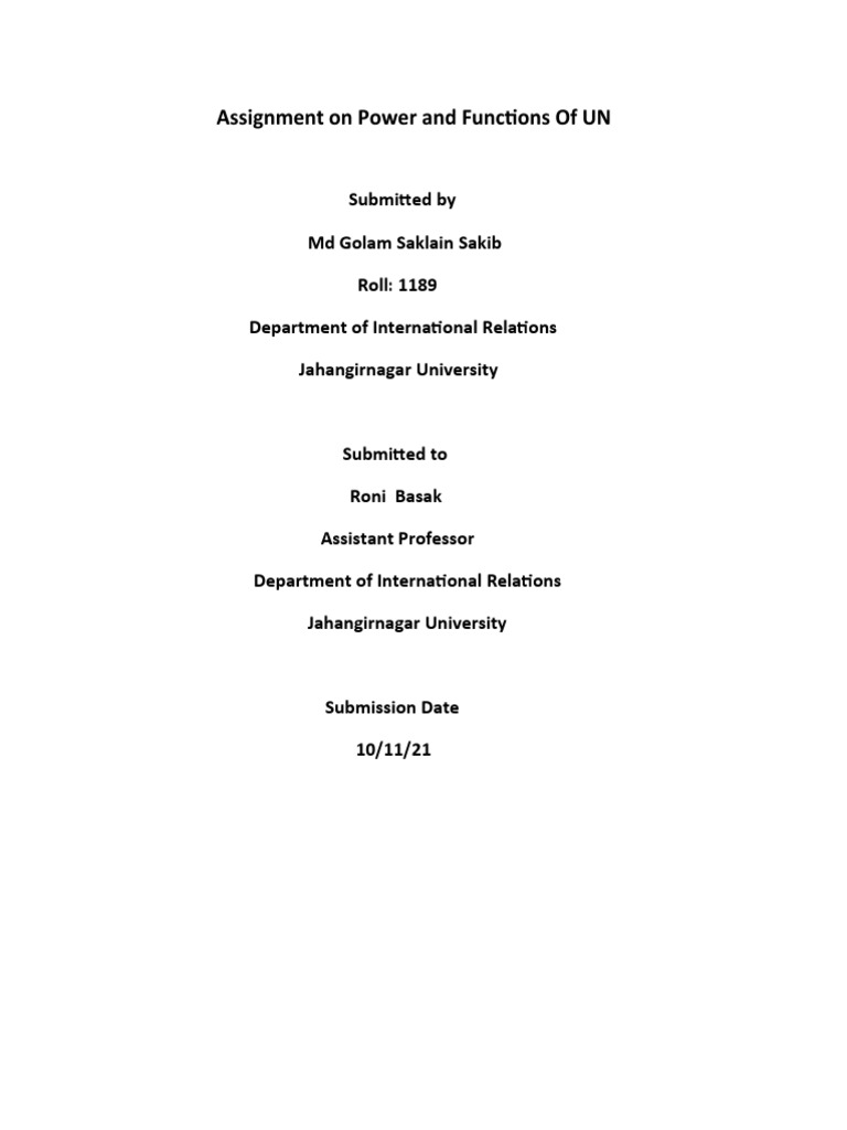 Power and Functions of UN | PDF | United Nations | International Relations