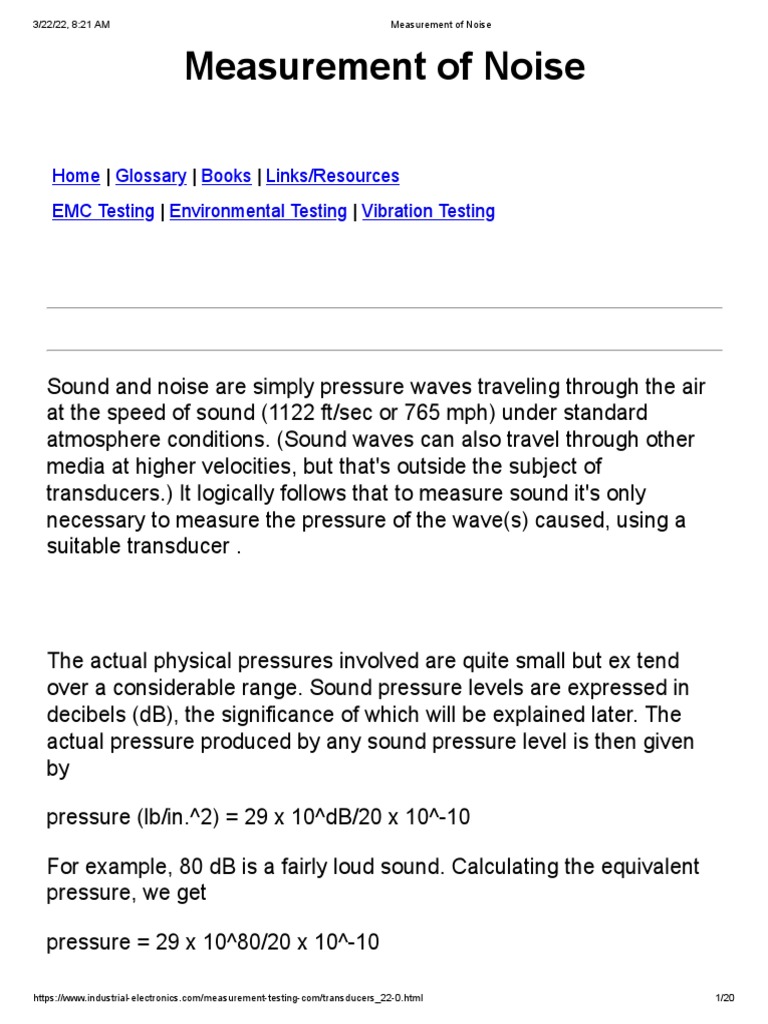 Measurement of Noise | PDF | Microphone | Decibel