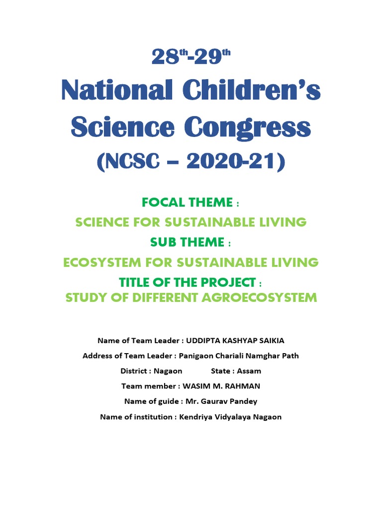 NCSC Project | Download Free PDF | Agriculture | Rice