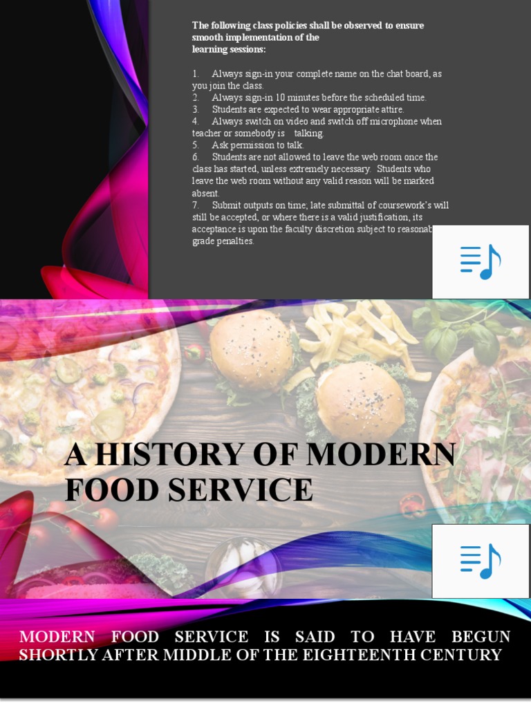 History of Modern Food Service | PDF | Restaurants | Sauce