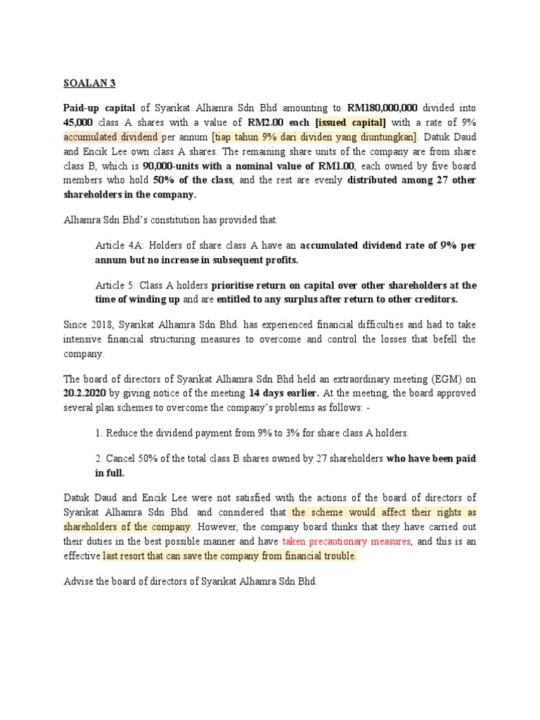 Company Tutorial Ques | PDF | Liquidation | Dividend