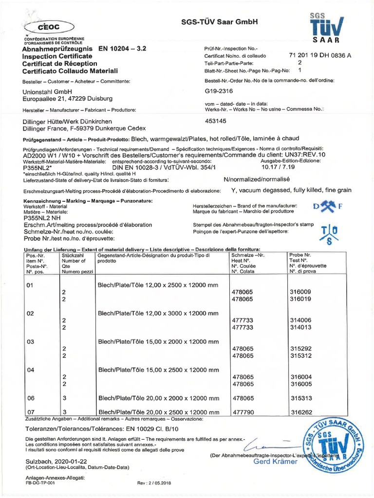 30 MM Sample MTC | PDF