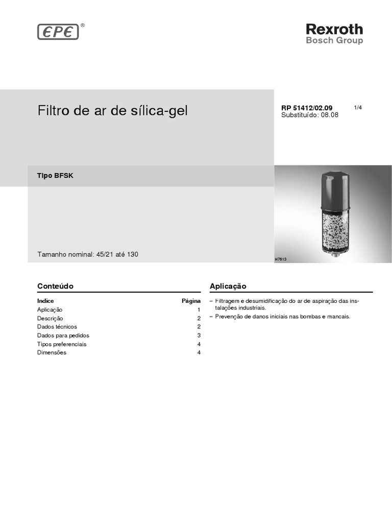 Filtro Gel Rexroth - BFSK | PDF | Umidade | Química
