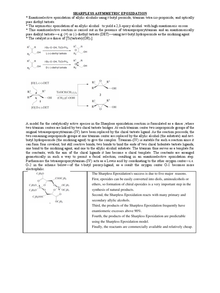 Sharpless Asymmetric Epoxidation | PDF | Organic Chemistry | Chemistry