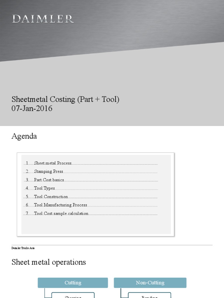 Sheetmetal Costing (Part + Tool) 07-Jan-2016 | Download Free PDF ...