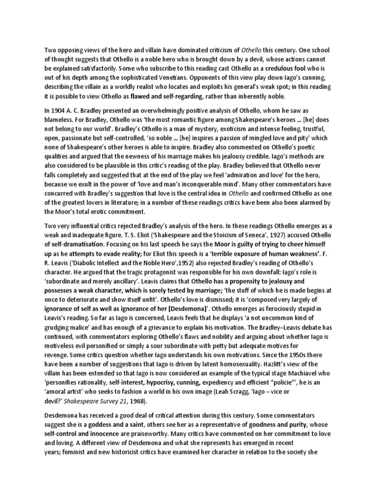 Othello Critics | PDF | Iago | Othello