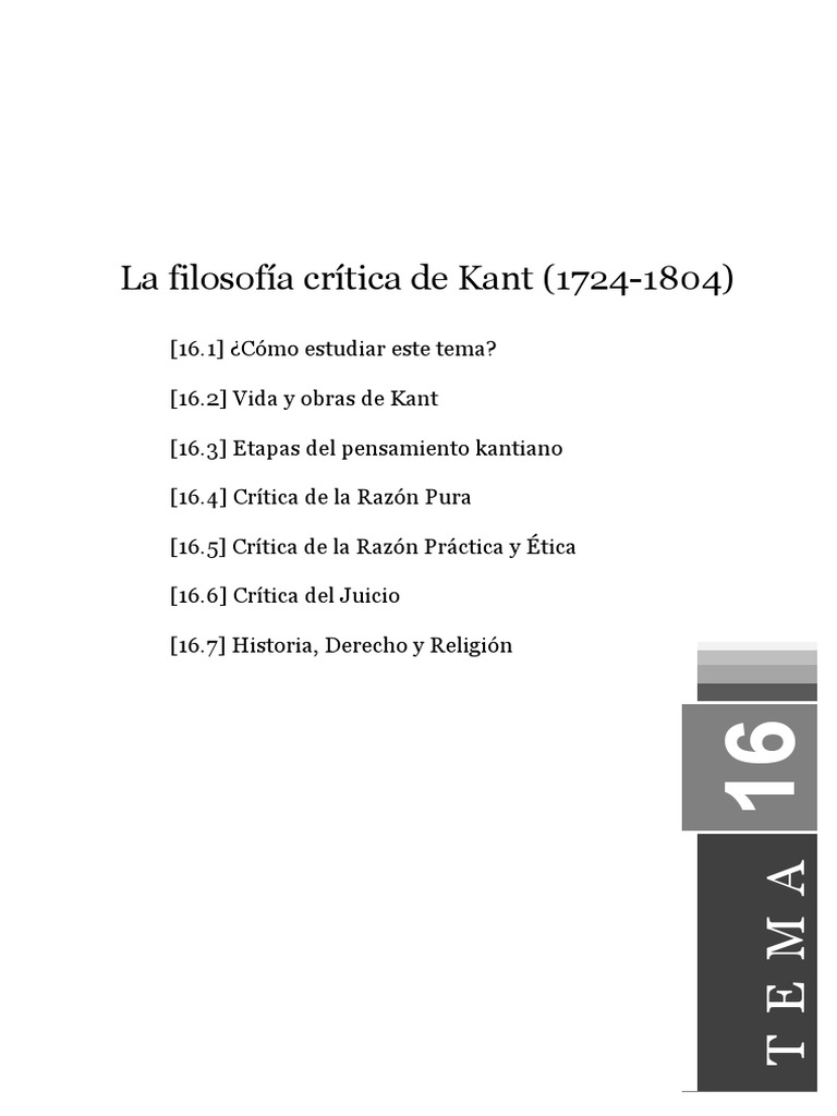 Tema16 KANT | PDF | Immanuel Kant | A priori y a posteriori