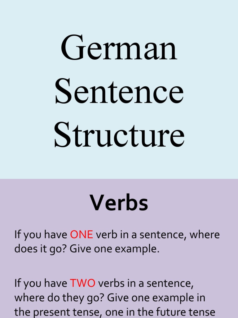 German Sentence Structure | PDF