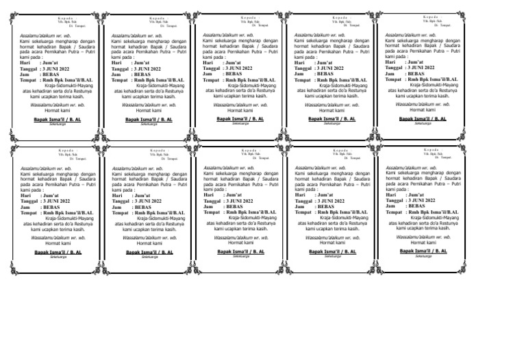 Undangan Sabun | PDF
