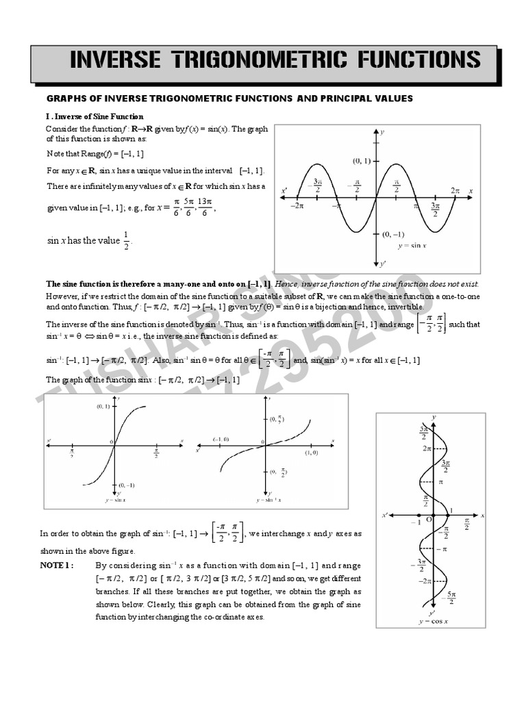 02 - Inverse Trigonometric - PMD | PDF | Function (Mathematics) | Trigonometric Functions